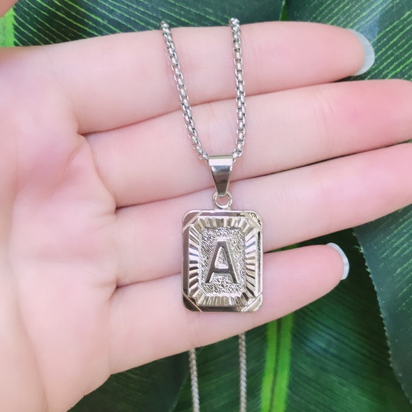 Jewelry | New 18k White Gold Filled Letter Necklaces | Poshmark